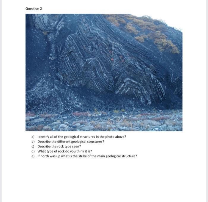 Solved a) Identify all of the geological structures in the | Chegg.com