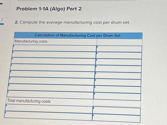 Solved Problem 1 1a Algo Classifying Costs And Computing 6147