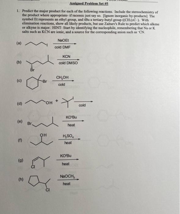 [Solved]: 1. Predict the major product for each of the foll