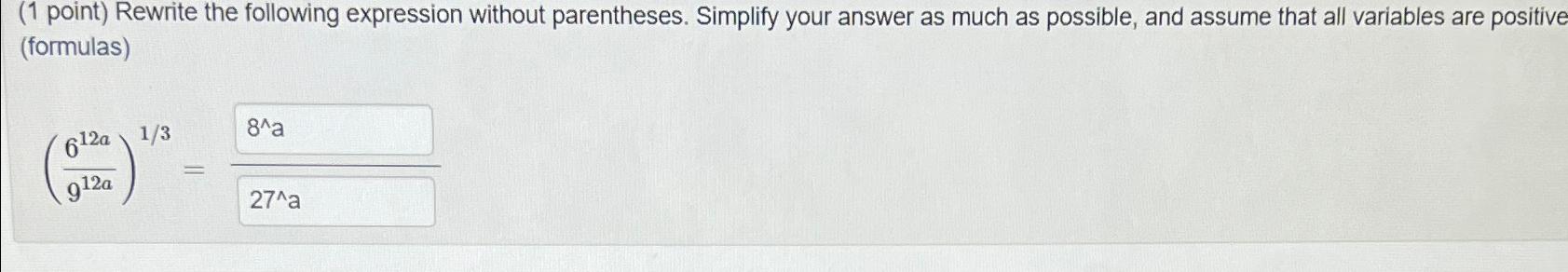 Solved (1 ﻿point) ﻿Rewrite the following expression without | Chegg.com