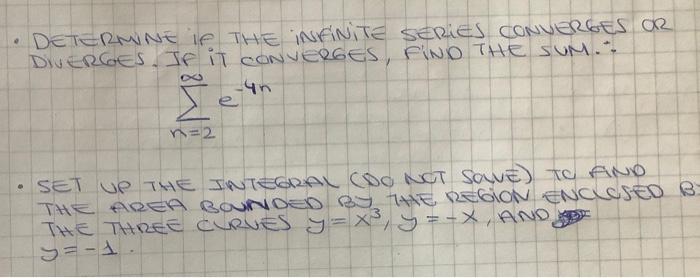 Solved - determine if the infinite series converges dr | Chegg.com