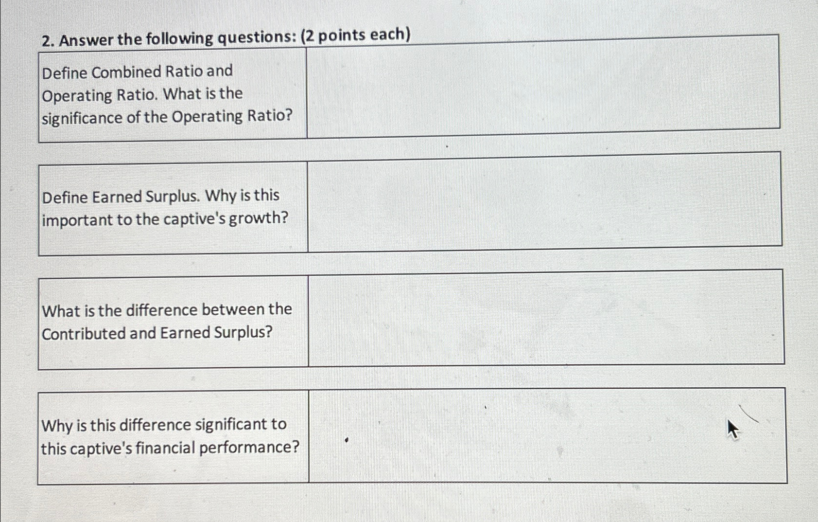 Solved Answer the following questions: (2 ﻿points | Chegg.com