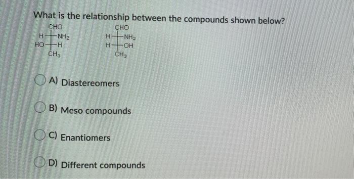 Solved CHO What is the relationship between the compounds | Chegg.com