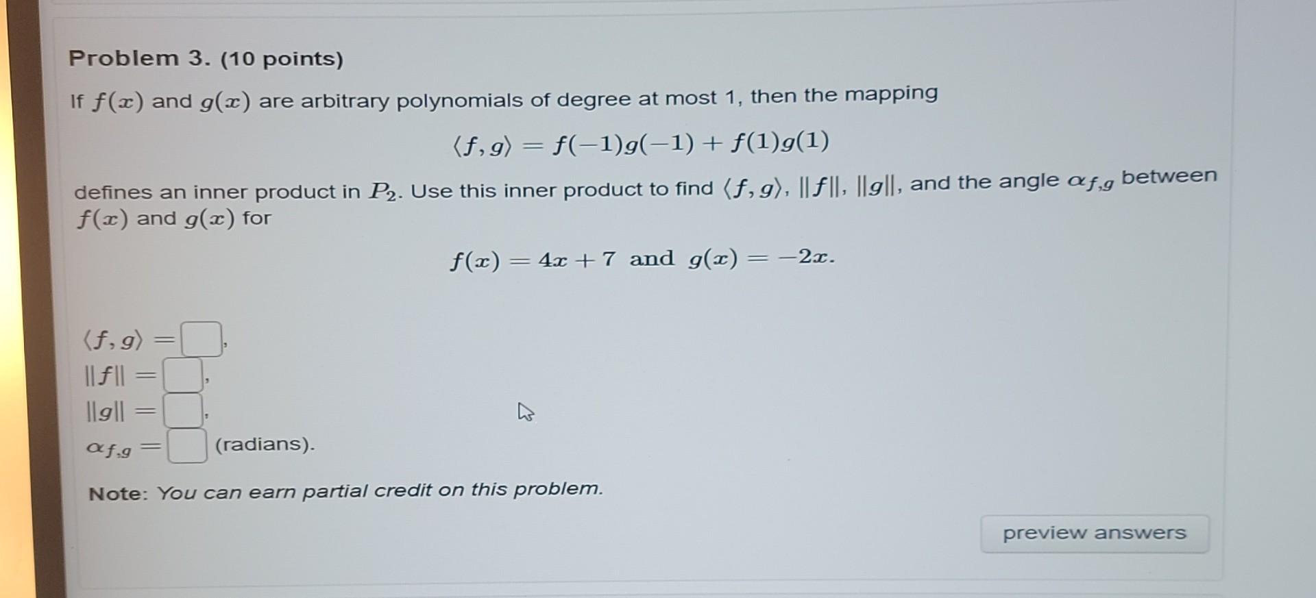 Solved if f(x) and g(x) are arbitrary polynomials of degree | Chegg.com