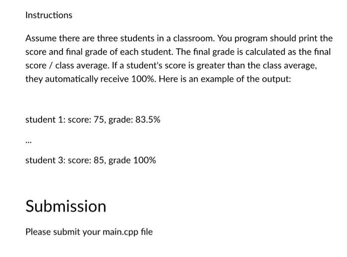 Solved Instructions Assume there are three students in a | Chegg.com