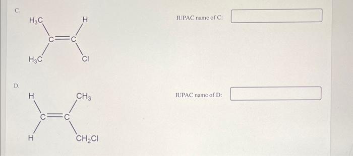 Solved Name each of the compounds (A through D) belowUse | Chegg.com