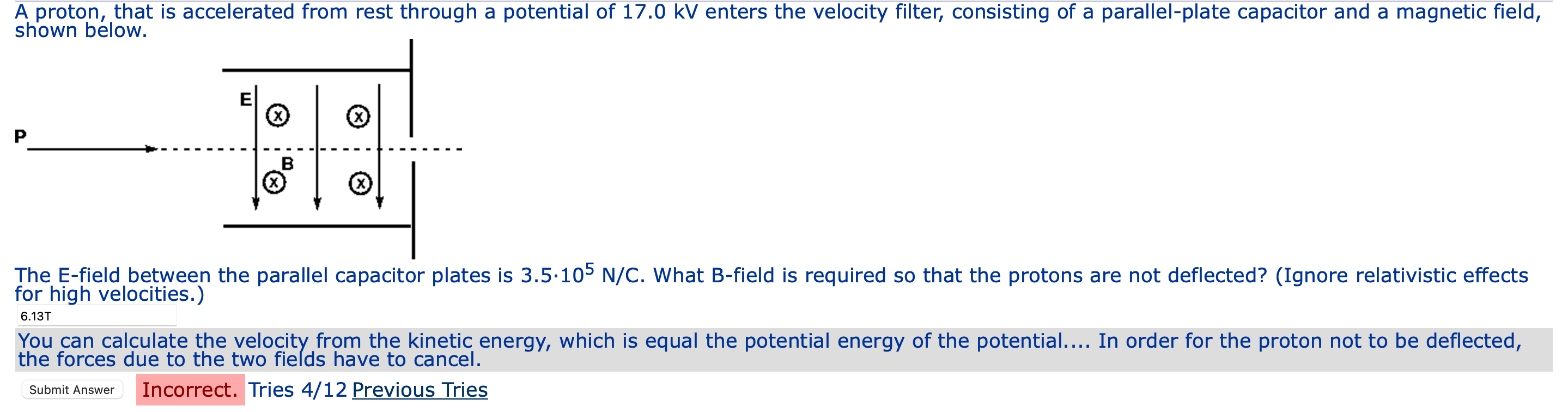 Solved A proton, that is accelerated from rest through a | Chegg.com