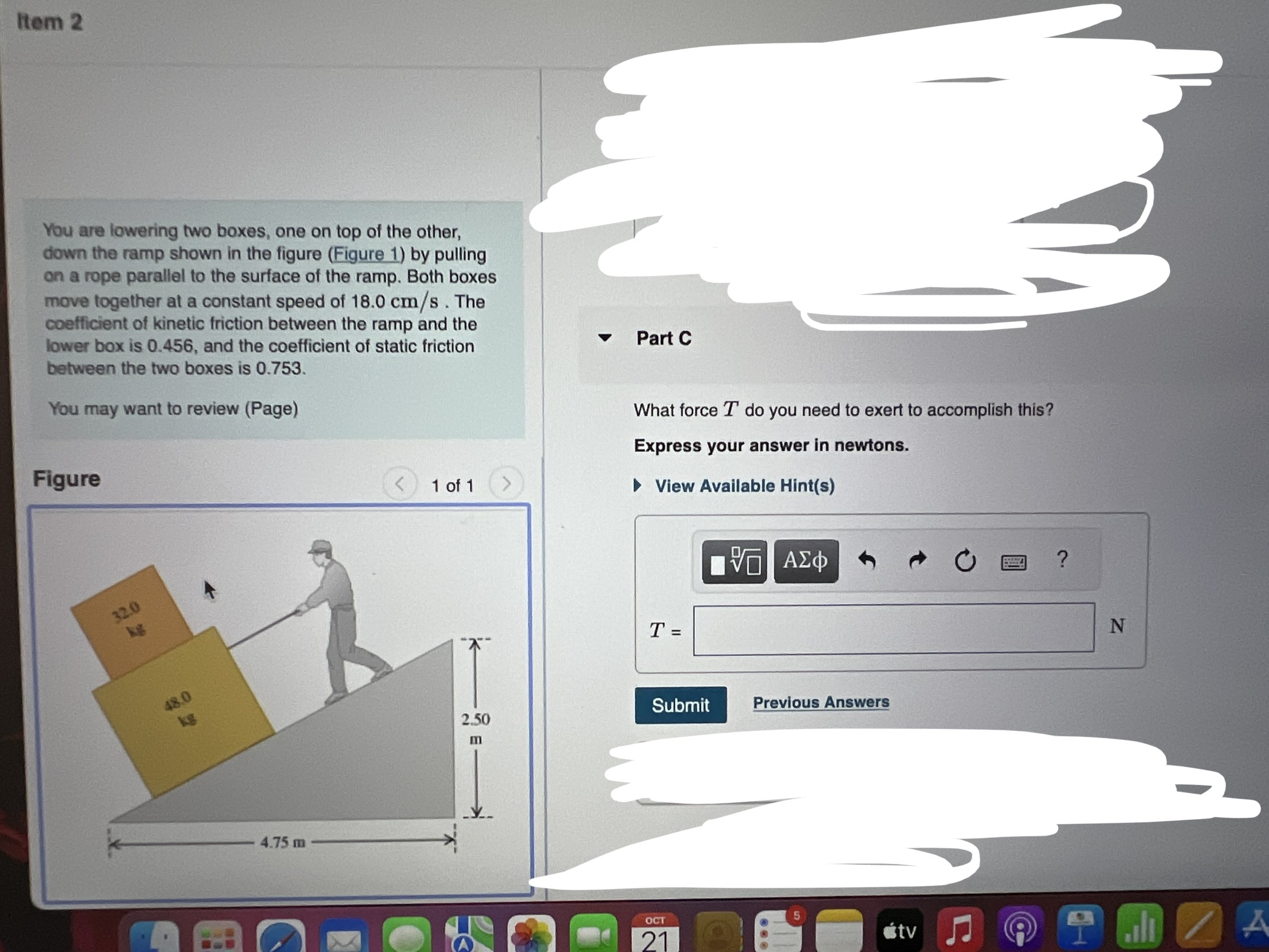 Solved How to solve Hem 2You are lowering two boxes, one on | Chegg.com