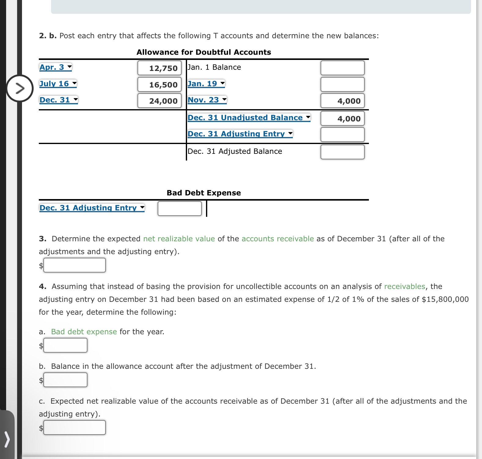Solved Allowance method entries The following transactions | Chegg.com