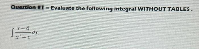 Solved Question 1 I - Evaluate the following integral | Chegg.com