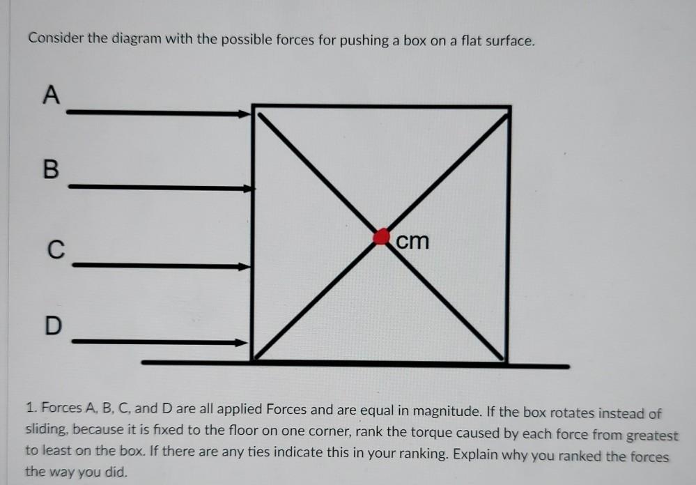 Solved Consider the diagram with the possible forces for | Chegg.com