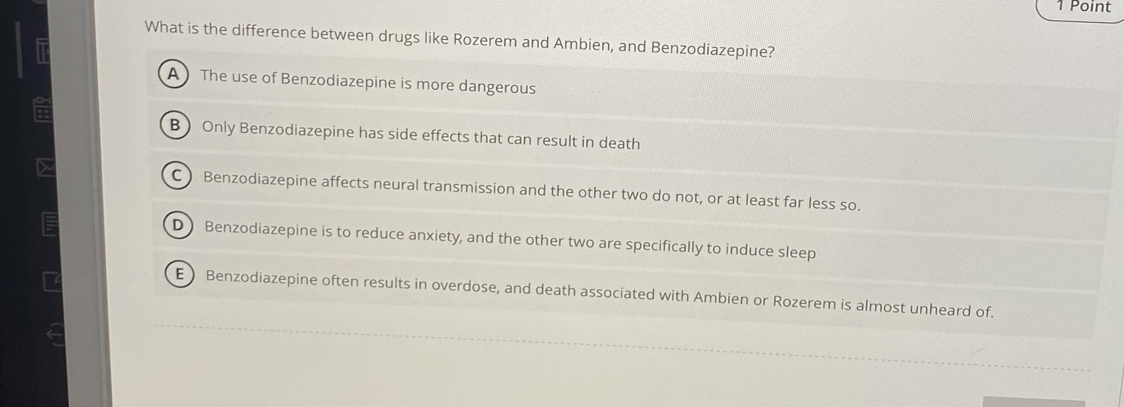 Solved 1 ﻿PointWhat is the difference between drugs like | Chegg.com