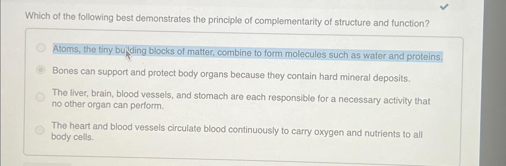 Solved Which of the following best demonstrates the | Chegg.com