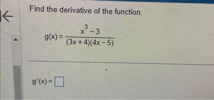 Solved Find the derivative of the function. | Chegg.com