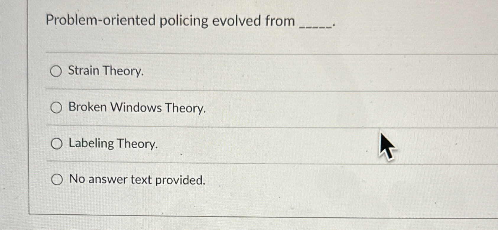 Solved Problem-oriented policing evolved fromStrain | Chegg.com