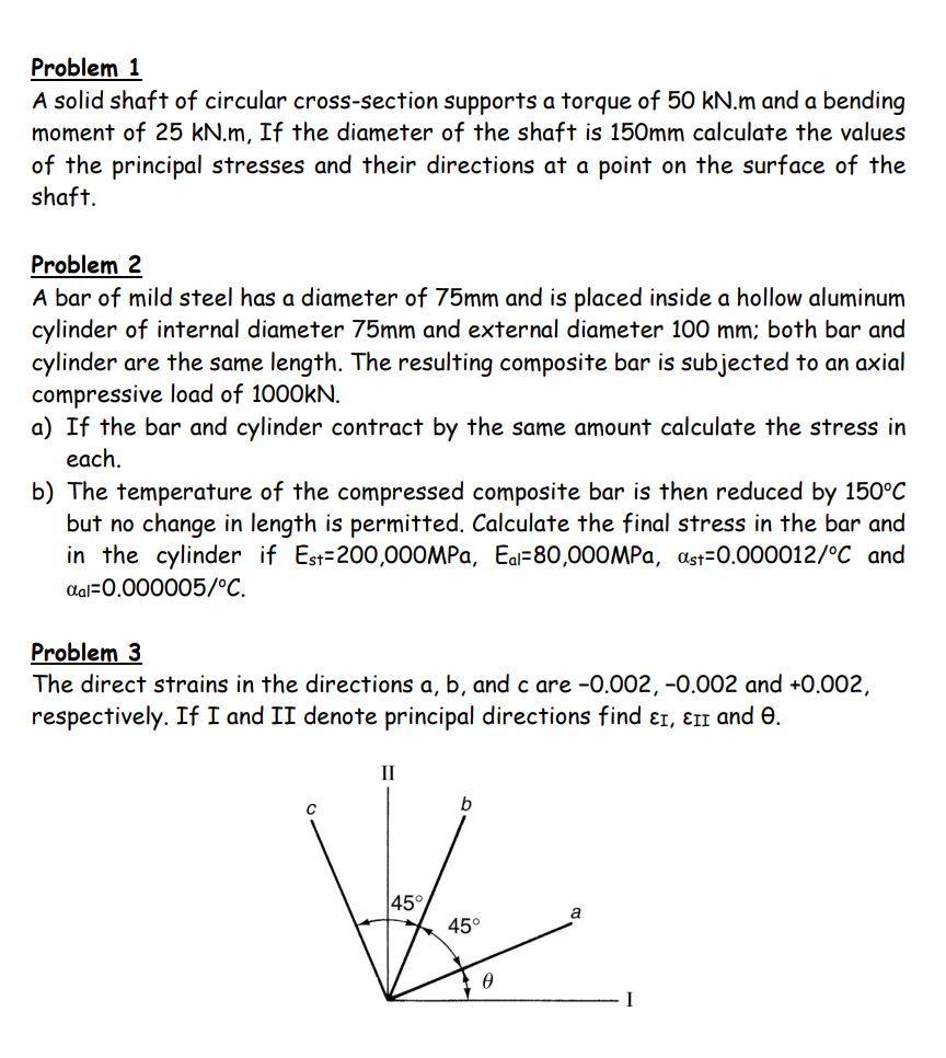 Solved Problem 1 A solid shaft of circular cross-section | Chegg.com