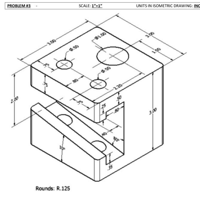 INSTRUCTIONS: 1. Develop the TOP, FRONT and RIGHT | Chegg.com