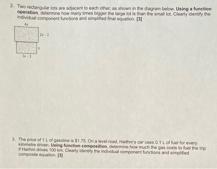Solved 2. Two rectangular lots are adjacent to each other, | Chegg.com