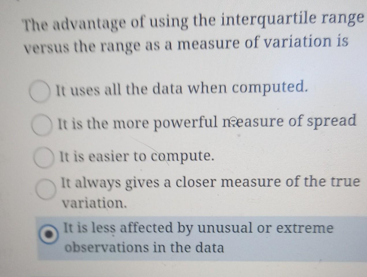 Solved If a distribution for a quantitative variable is | Chegg.com