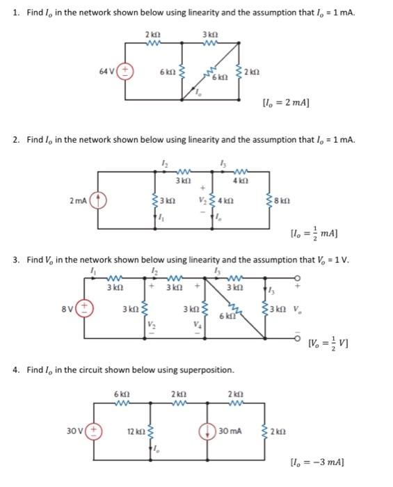 Solved 1. Find Io in the network shown below using linearity | Chegg.com