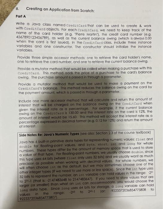 Solved II. Creating an Application from Scratch: Part A | Chegg.com