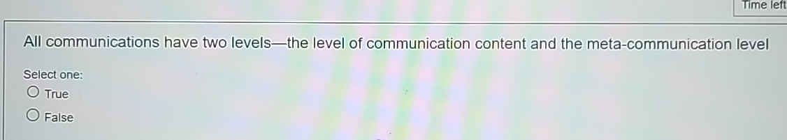 All communications have two levels-the level of | Chegg.com