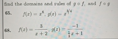Solved find the domains and rules of g@f, ﻿and | Chegg.com
