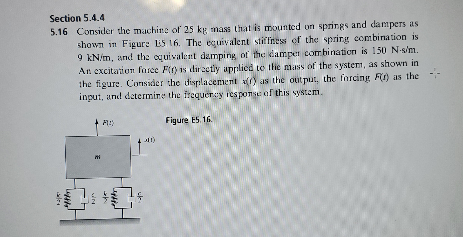 Solved by an EXPERT Section 5.4.45.16 ﻿Consider the machine of 25 ﻿kg | Chegg.com