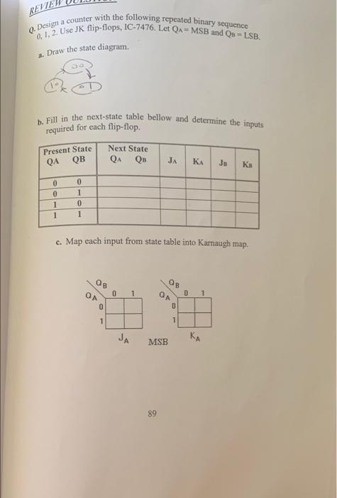 Solved REVIE Q. Design a counter with the following repeated | Chegg.com