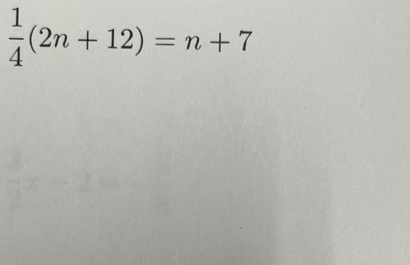 Solved -2y-2=8-2y=-414(2n+12)=n+73x-25x=2614(2n+12)=n+7 | Chegg.com