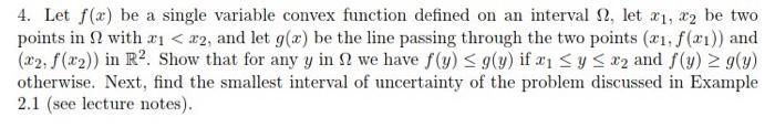 4. Let f(x) be a single variable convex function | Chegg.com