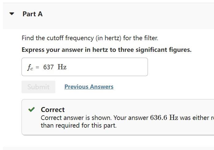 Solved Consider the high-pass filter shown in (Figure 1). | Chegg.com