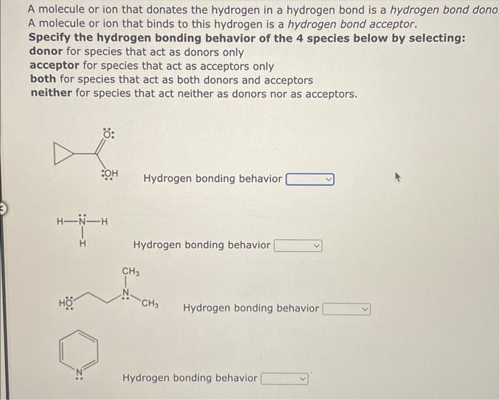 Solved A molecule or ion that donates the hydrogen in a | Chegg.com