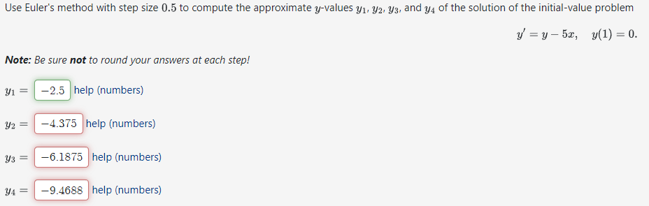 Solved Use Euler's method with step size 0.5 ﻿to compute the | Chegg.com