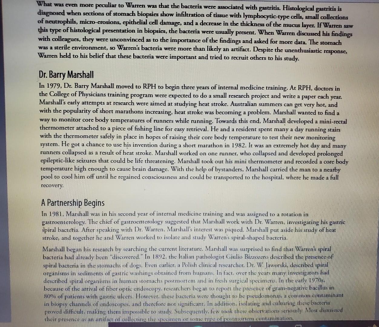 2 Dr. Robin Warren The story begins with Dr. J. Robin | Chegg.com