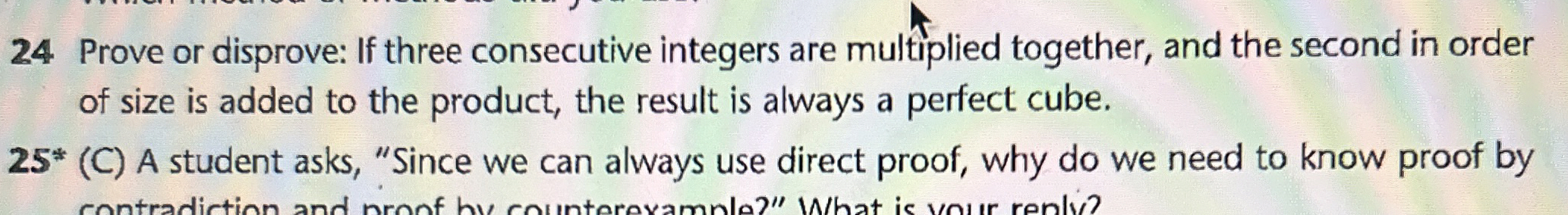 Solved 24 ﻿Prove or disprove: If three consecutive integers | Chegg.com