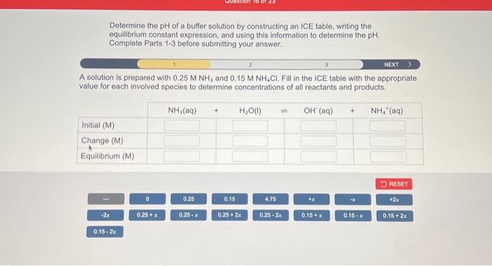 Solved Determine The Ph Of A Buffer Solution By Constructing 0193