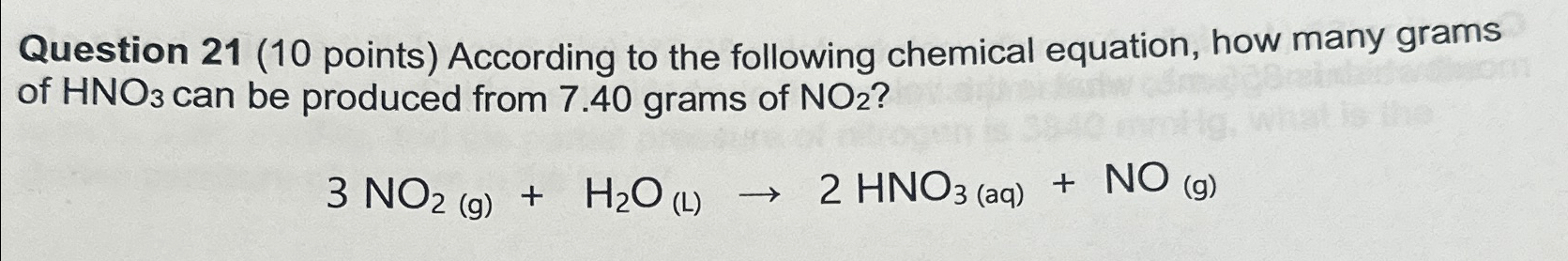 Solved Question 21 (10 ﻿points) ﻿According to the following | Chegg.com