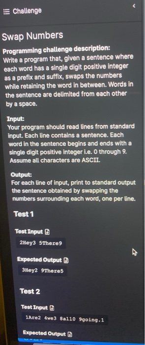 Solved E Challenge Swap Numbers Programming challenge | Chegg.com