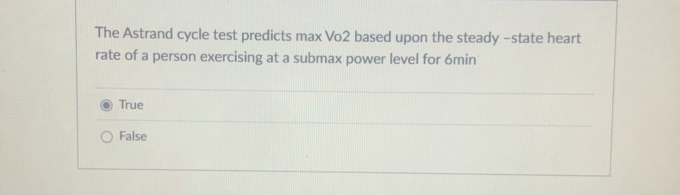 Solved The Astrand cycle test predicts max Vo2 ﻿based upon | Chegg.com