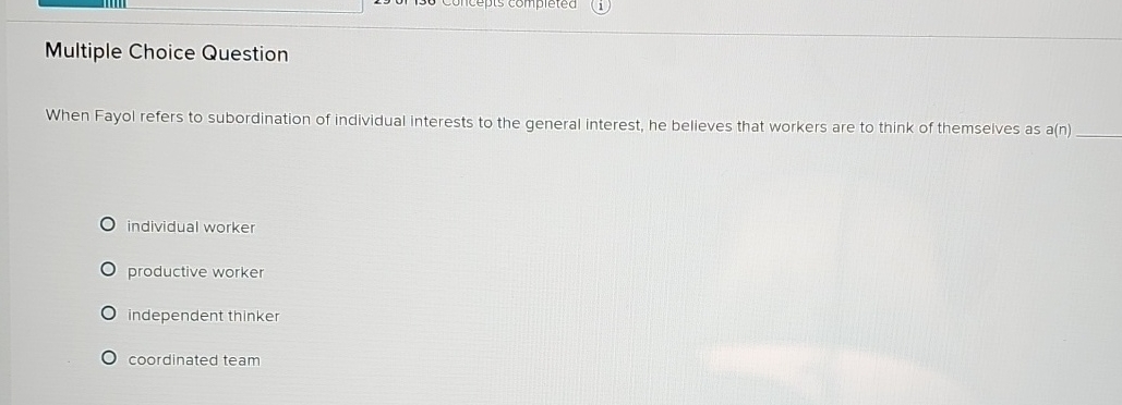 Solved Multiple Choice QuestionWhen Fayol refers to | Chegg.com