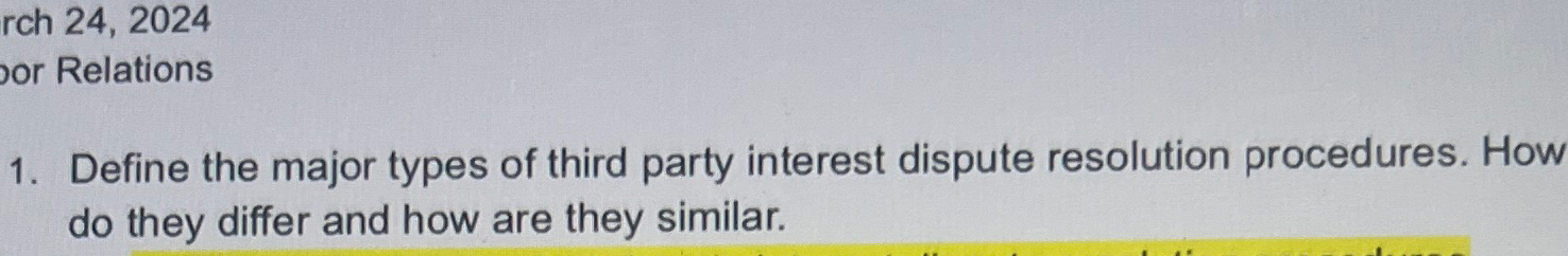 Solved Define the major types of third party interest | Chegg.com