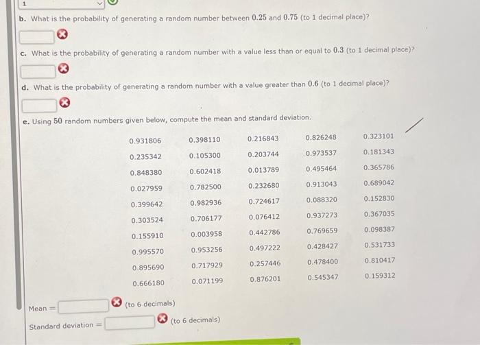 Solved b. What is the probability of generating a random | Chegg.com