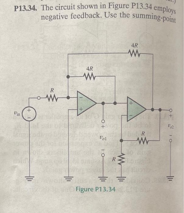 Solved P13.34. The circuit shown in Figure P13.34 employs | Chegg.com