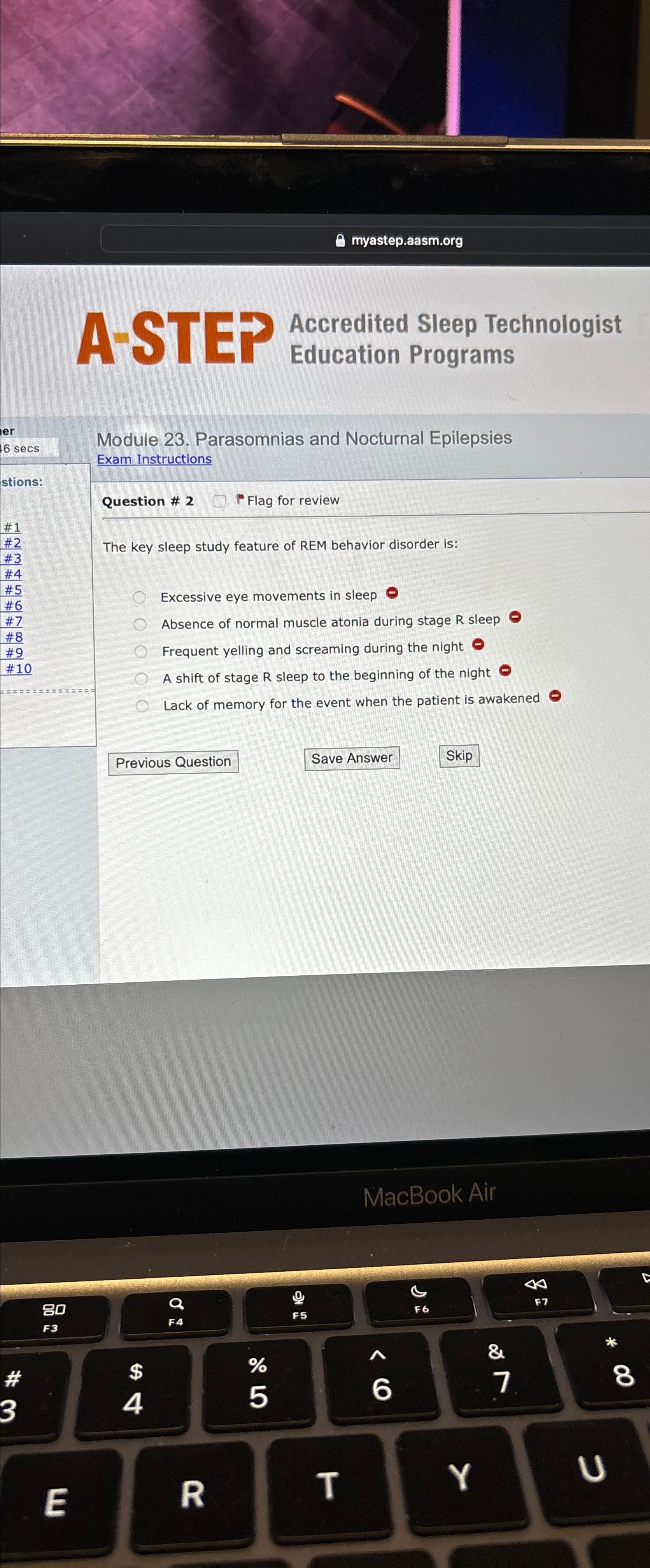 Solved myastep.aasm.orgA-STEPAccredited Sleep Technologist | Chegg.com