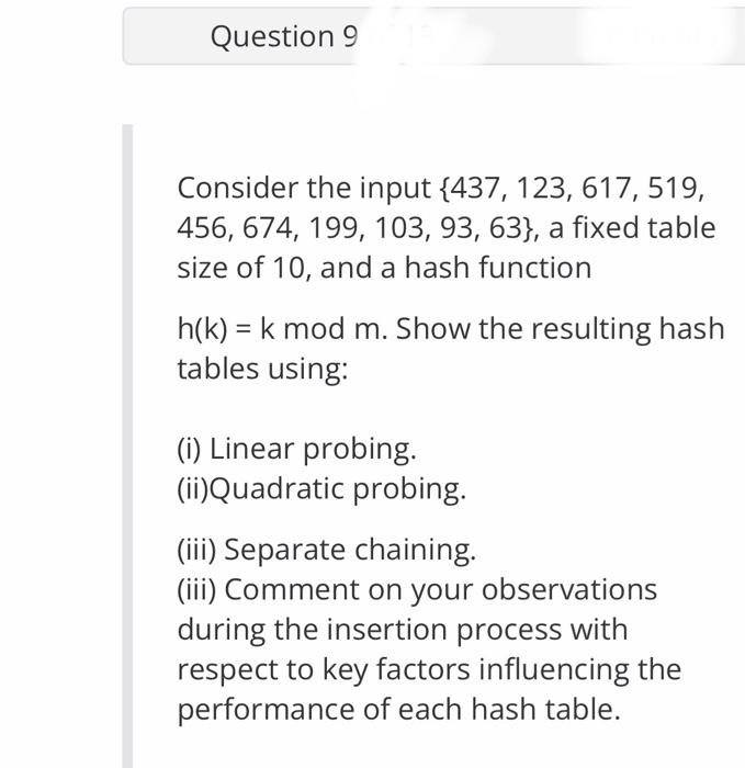 Solved Suppose the original attempt to insert an element | Chegg.com
