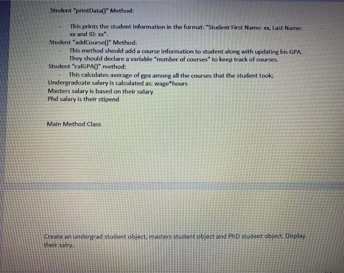 Solved Implement the following Classes, Interfaces and their | Chegg.com