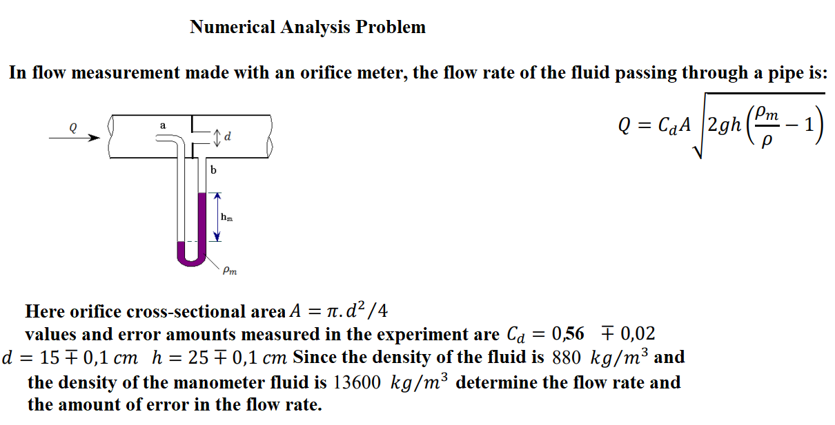 Solved Numerical Analysis ProblemIn flow measurement made | Chegg.com