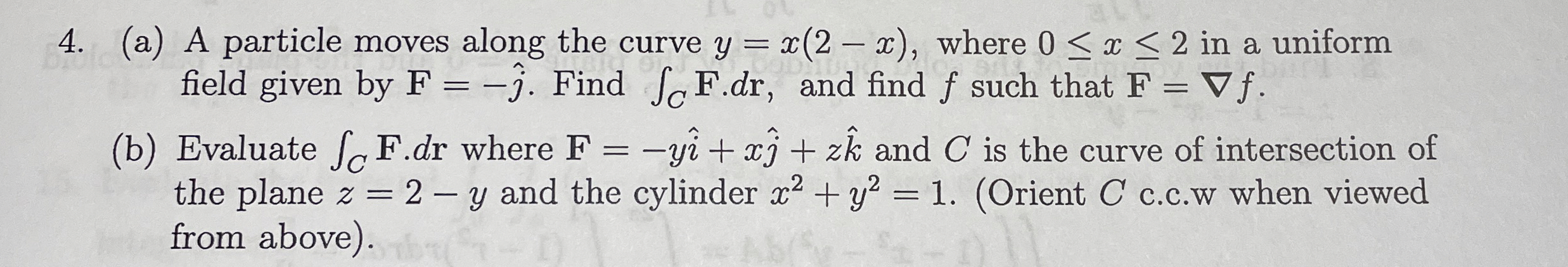 Solved (a) ﻿A particle moves along the curve y=x(2-x), | Chegg.com