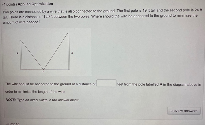 Solved (4 points) Applied Optimization Two poles are | Chegg.com